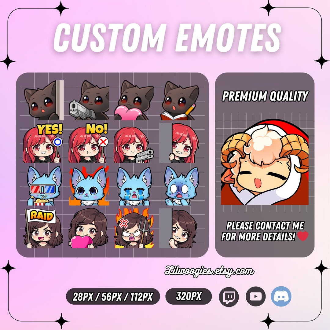 Custom Twitch Emotes | Commissions Emote | Animated Emotes | Vtuber ...