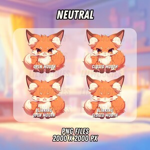 Cute Fox Pngtuber | Kawaii | Ready for Twitch | Streamlabs | Vtuber ...