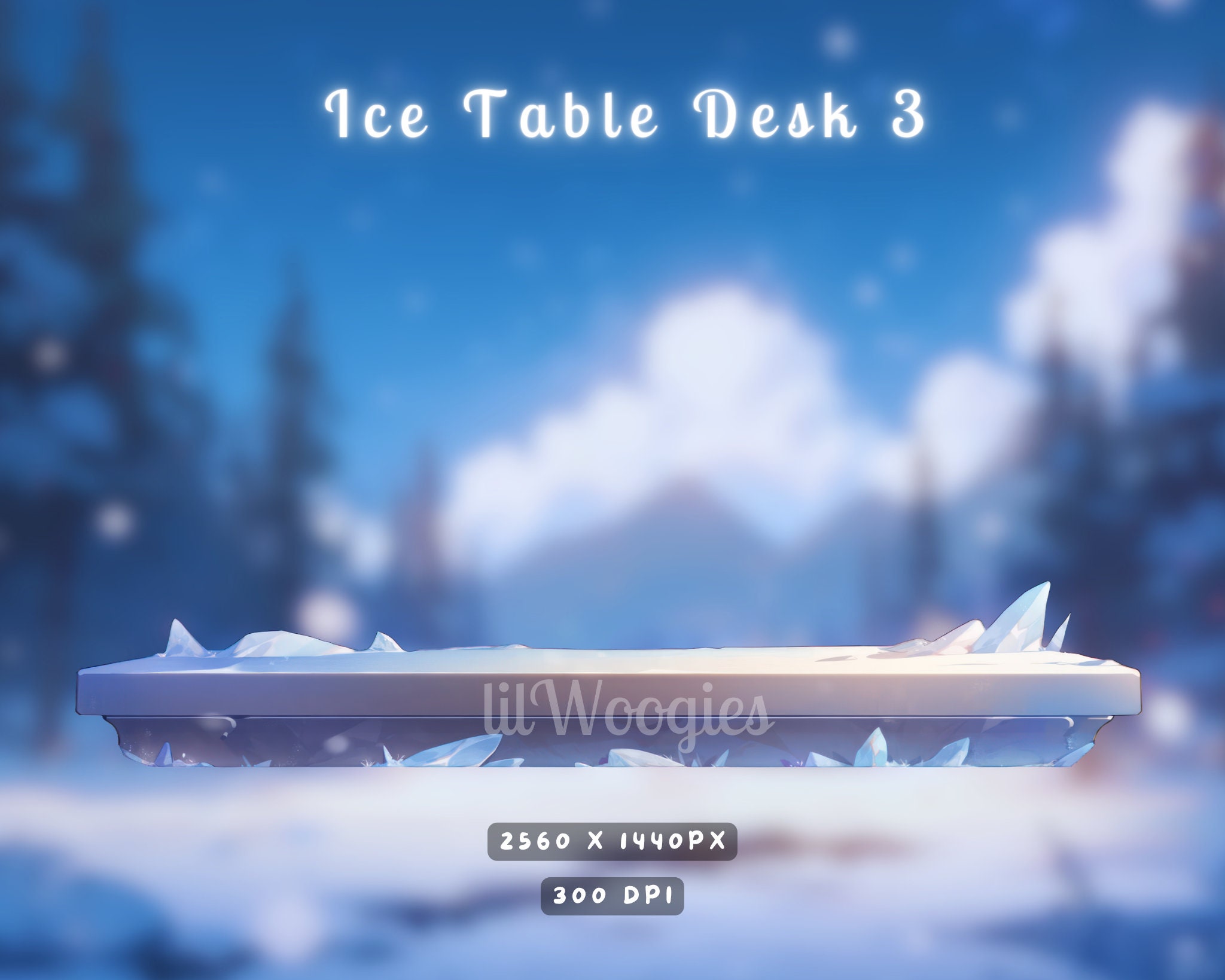 5x Ice Table Desks Pngtuber Transparent Cute Vtuber Assets Christmas ...