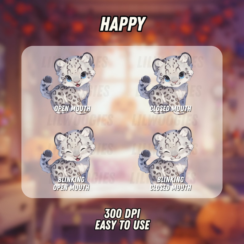 Pngtuber Baby Snow Leopard | Kawaii | Ready for Twitch | Vtuber Avatar ...