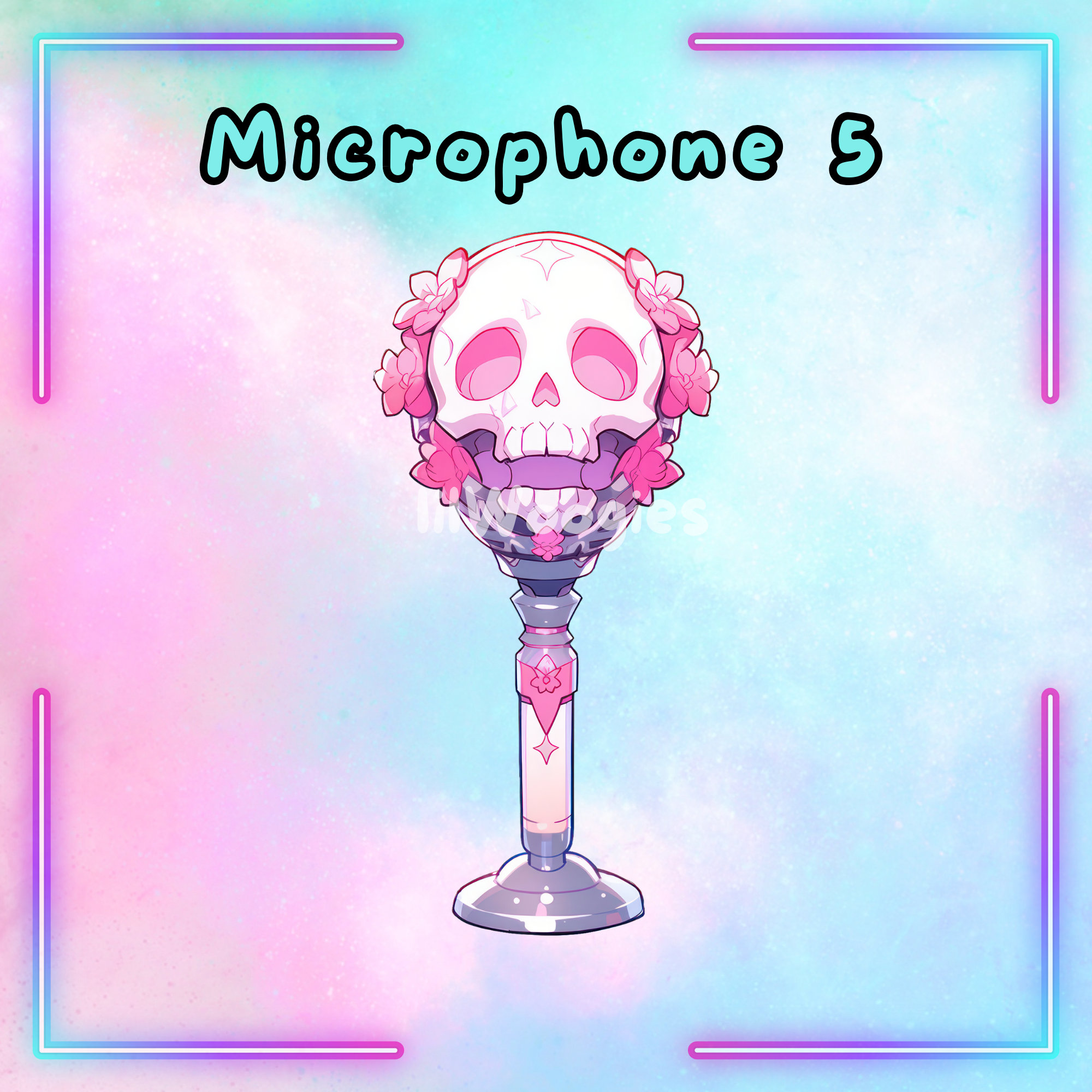 5x Vtuber Skeleton Microphones | Cute | Kawaii | Pink | Glossy ...