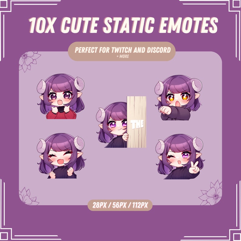 Cute Chibi Girl EMOTES (10) | Twitch | Youtube | Discord | Streaming ...
