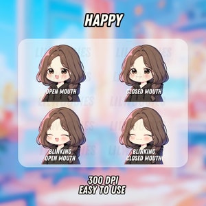 Cute Girl Pngtuber | Black Hair | Kawaii | Ready for Twitch ...