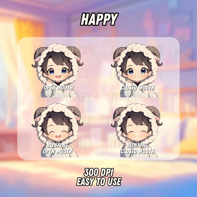 Cute Sheep Boy Pngtuber | Kawaii | Ready for Twitch | Vtuber Avatar ...