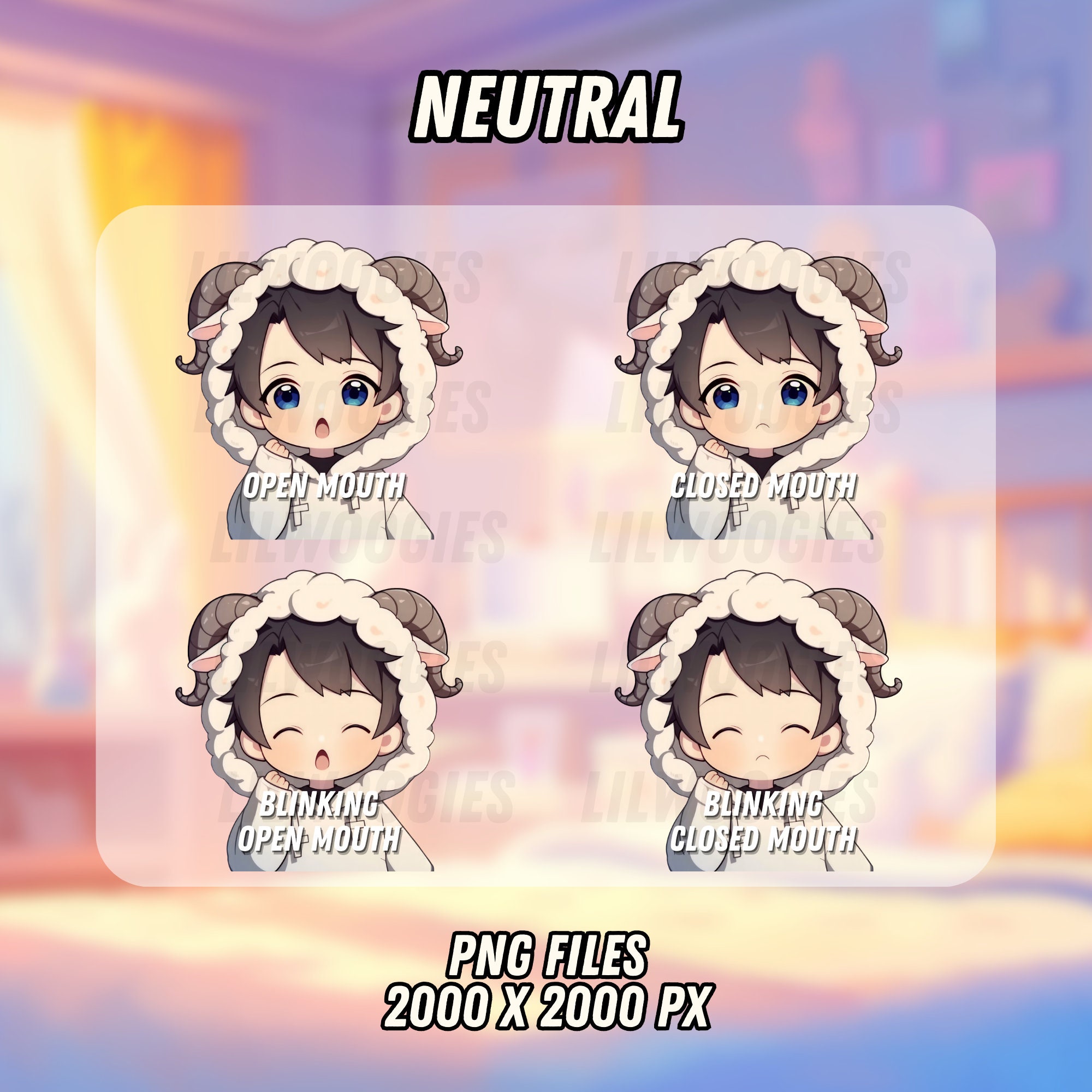 Cute Sheep Boy Pngtuber | Kawaii | Ready for Twitch | Vtuber Avatar ...