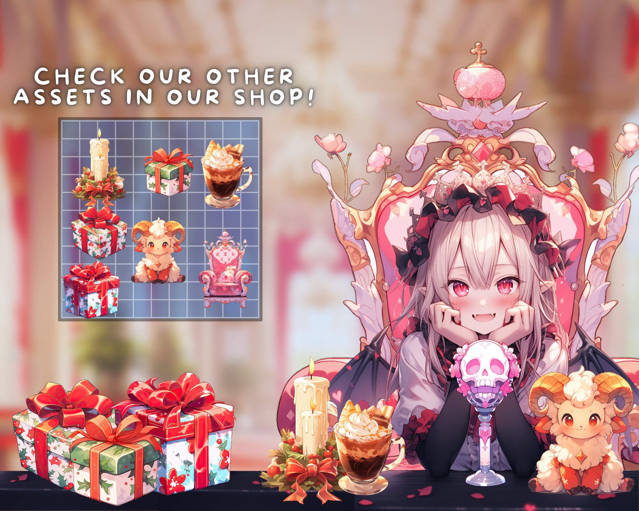 4x Vtuber Luxury Throne Chairs Pngtuber Transparent Cute - Etsy Australia