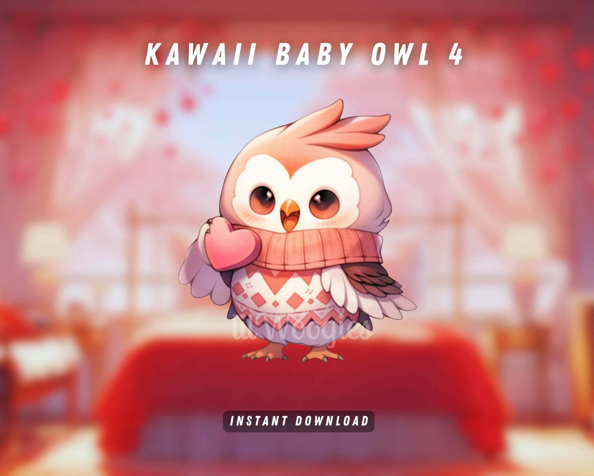 5x Cute Baby Valentine Owl Vtuber Assets Fantasy Pets Anime Pngtuber ...