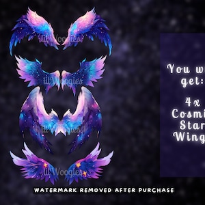 5x Cosmic Star Wings | Pngtuber | Transparent | Cute | Vtuber Assets ...