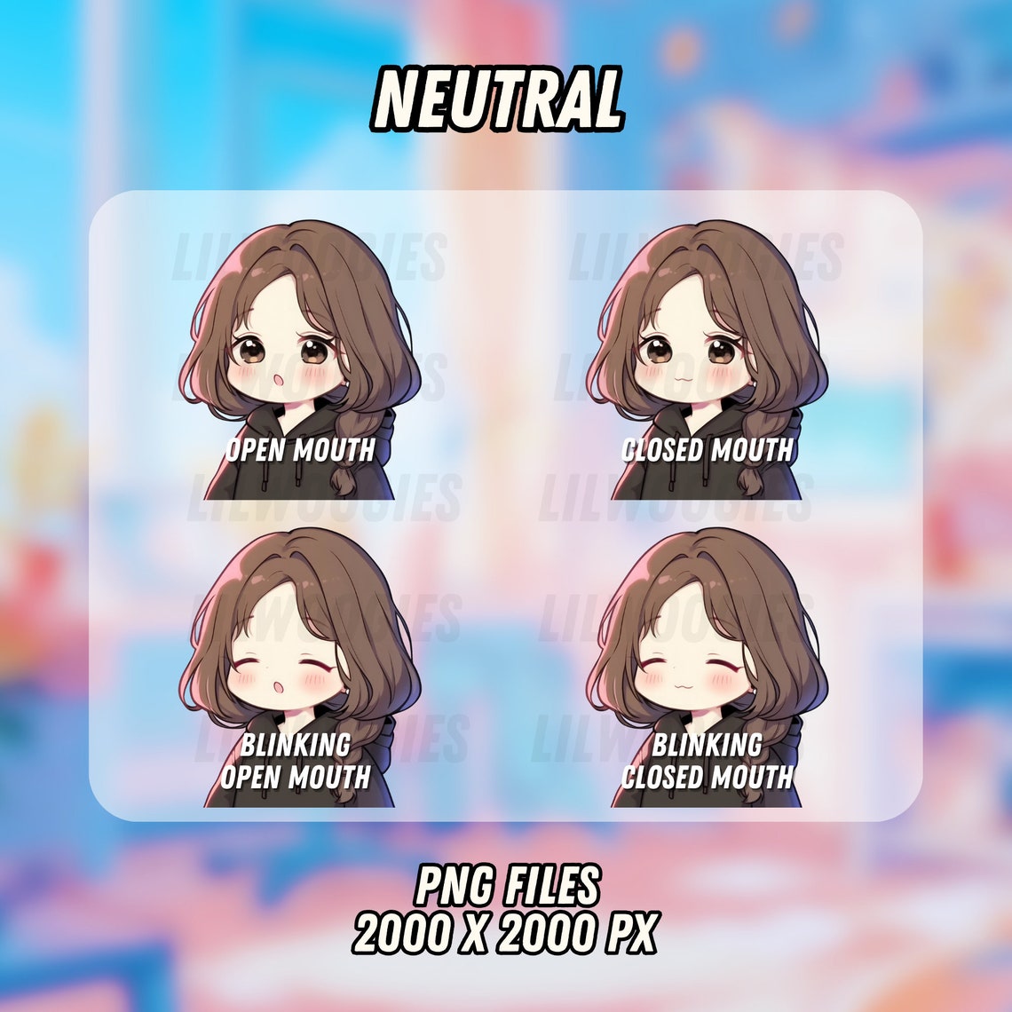 Cute Girl Pngtuber | Black Hair | Kawaii | Ready for Twitch ...