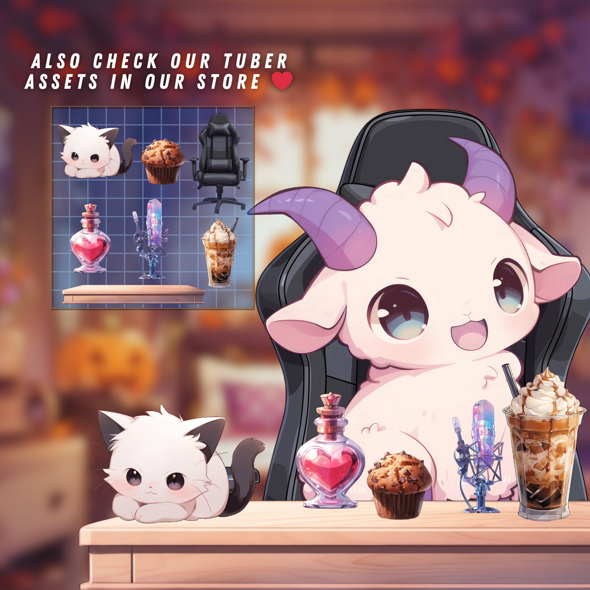 Chibi Goat Pngtuber | Kawaii | Ready for Twitch | Vtuber Avatar ...