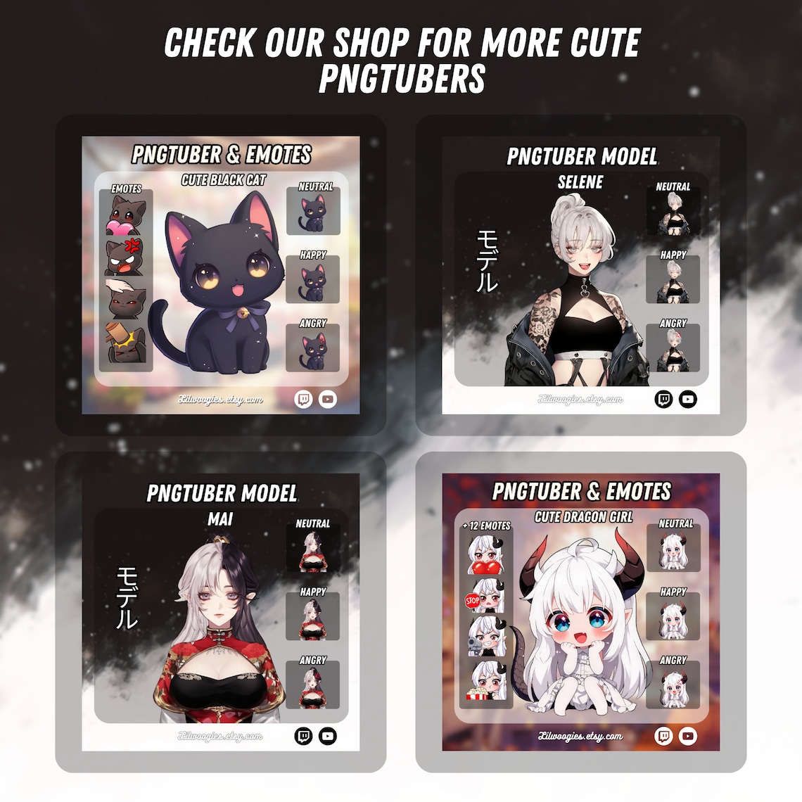 Cute Maid Girl Pngtuber Kawaii Ready for Twitch Streamlabs Vtuber ...