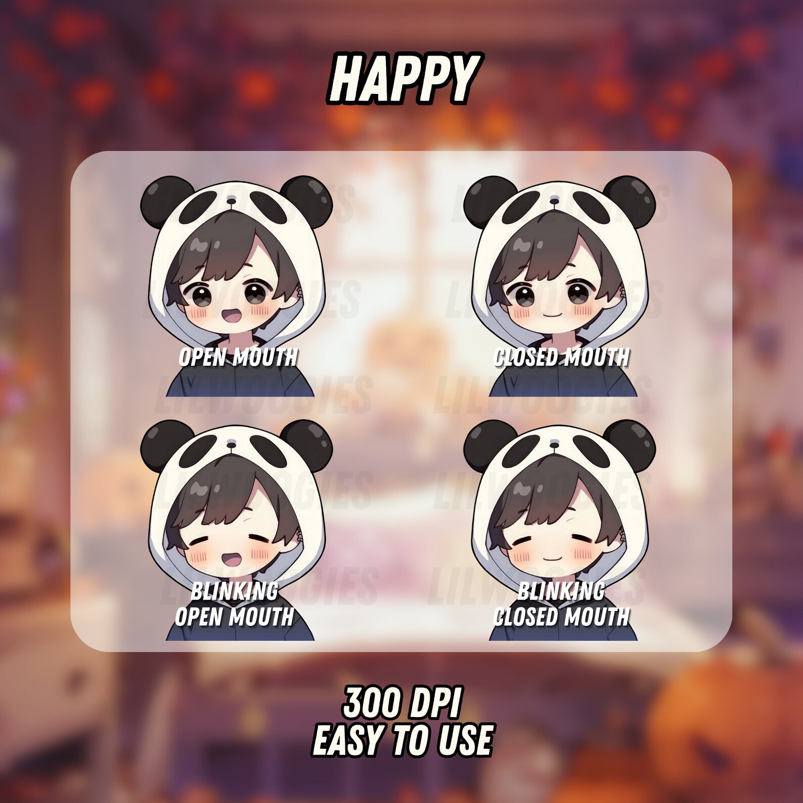 Cute Panda Boy Pngtuber | Kawaii | Ready for Twitch | Vtuber Avatar ...