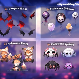 VTUBER Halloween Mega Bundle | 50+ Digital Assets | Twitch Vtuber Package | Spooky Cute | Kawaii ...
