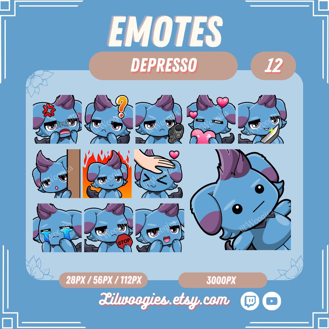 12 Palworld Depresso Twitch Emotes, Twitch Sub Emotes, Chibi Emotes ...