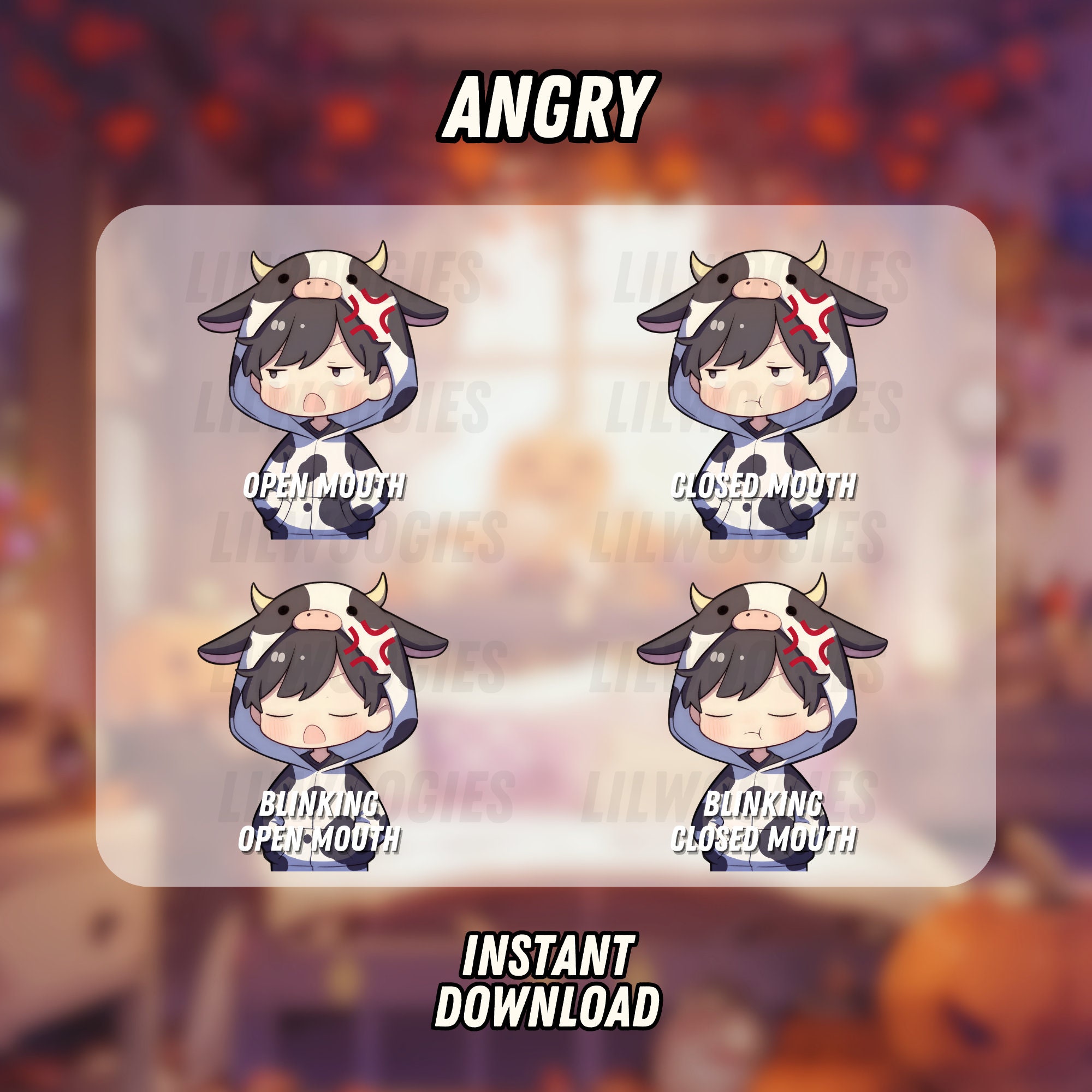 Cute Cow Boy Pngtuber Kawaii Ready for Twitch Vtuber Avatar Streaming ...