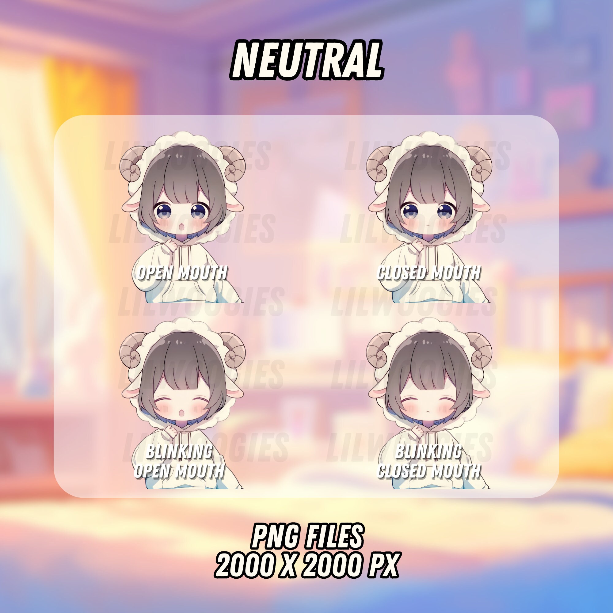 Cute Sheep Girl Pngtuber | Kawaii | Ready for Twitch | Vtuber Avatar ...