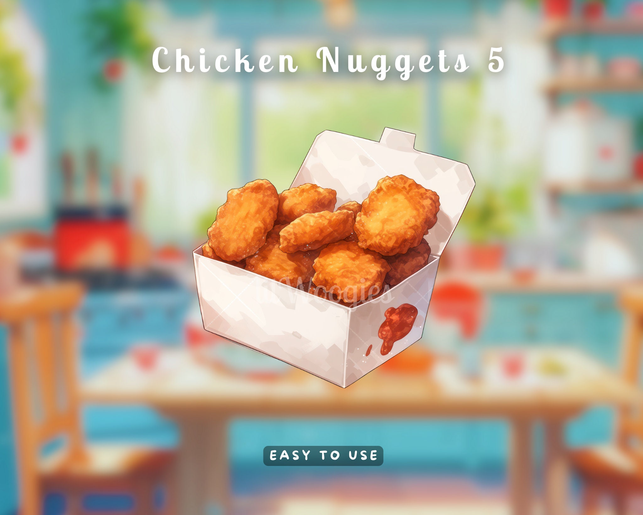 5x Tasty Chicken Nuggets | Pngtuber | Transparent Props | Vtuber ...
