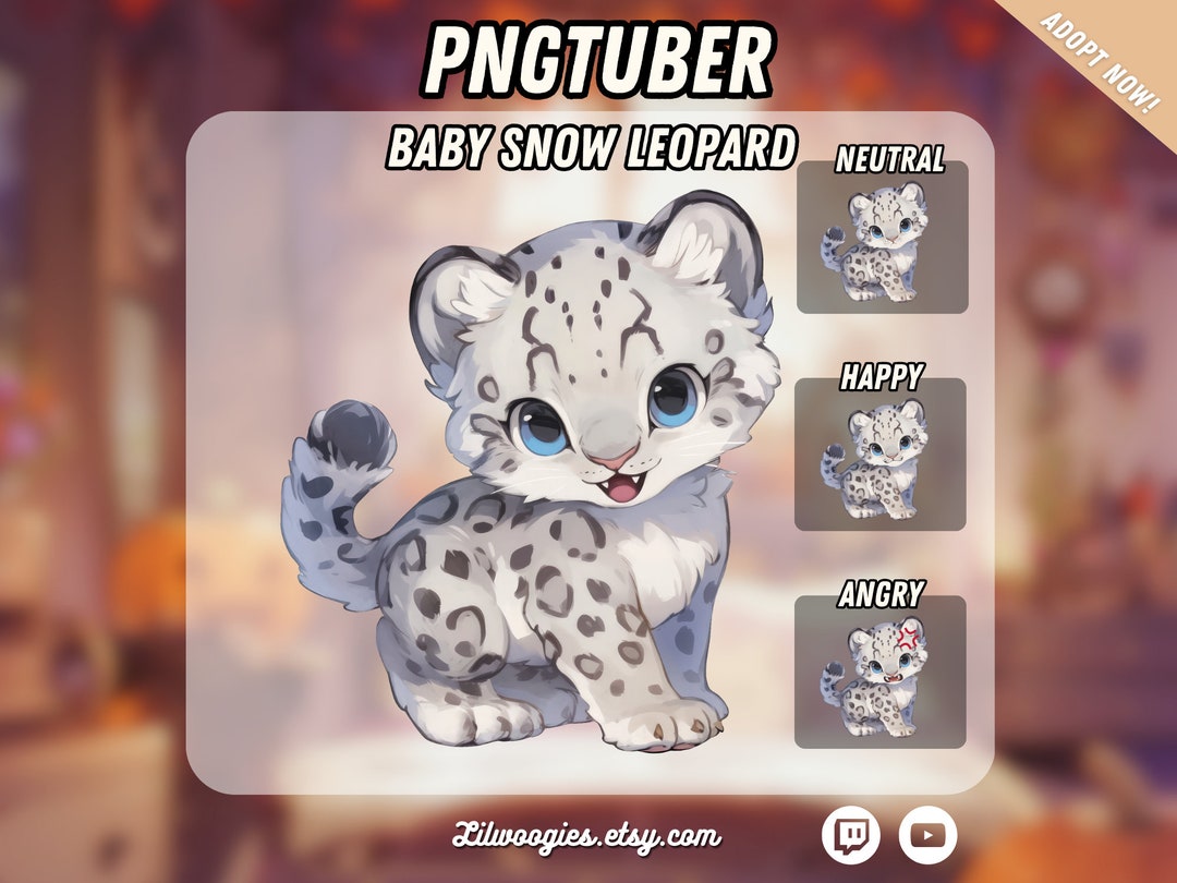 Pngtuber Baby Snow Leopard | Kawaii | Ready for Twitch | Vtuber Avatar ...