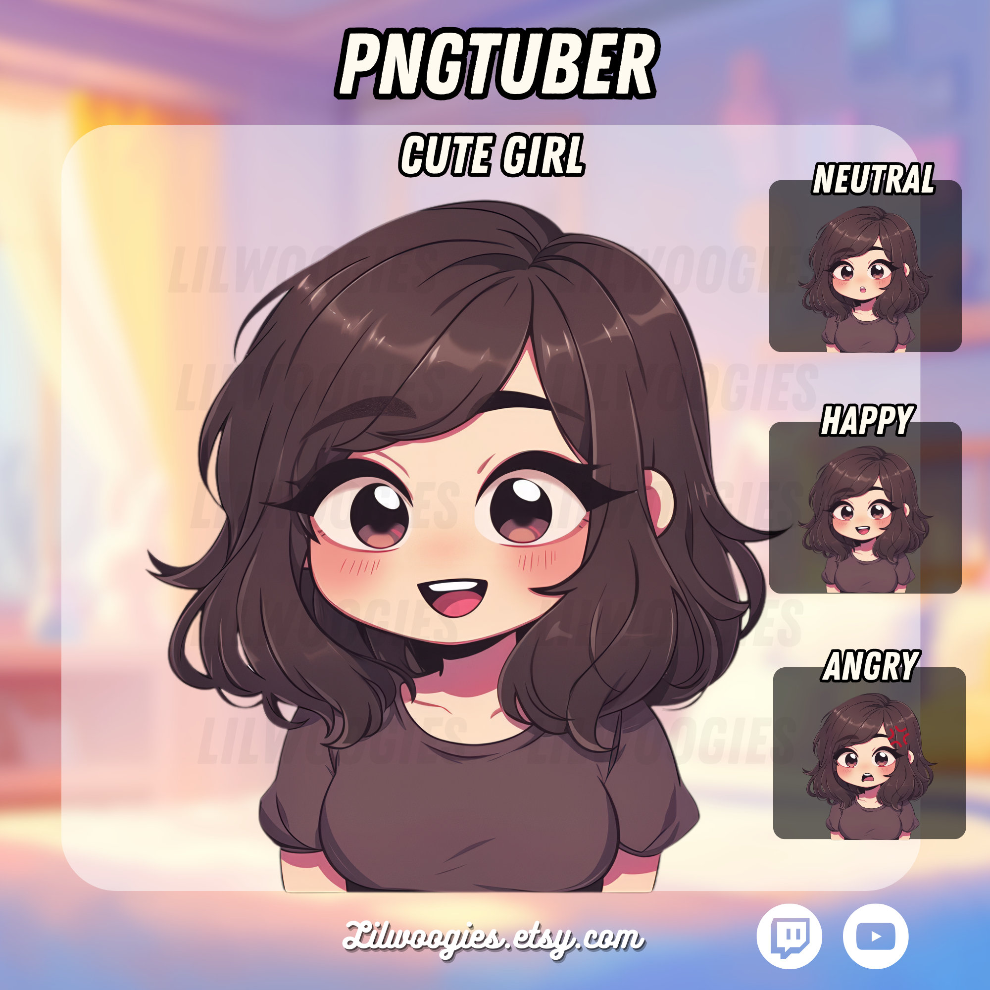Cute Girl Pngtuber | Kawaii | Ready for Twitch | Streamlabs | Vtuber ...