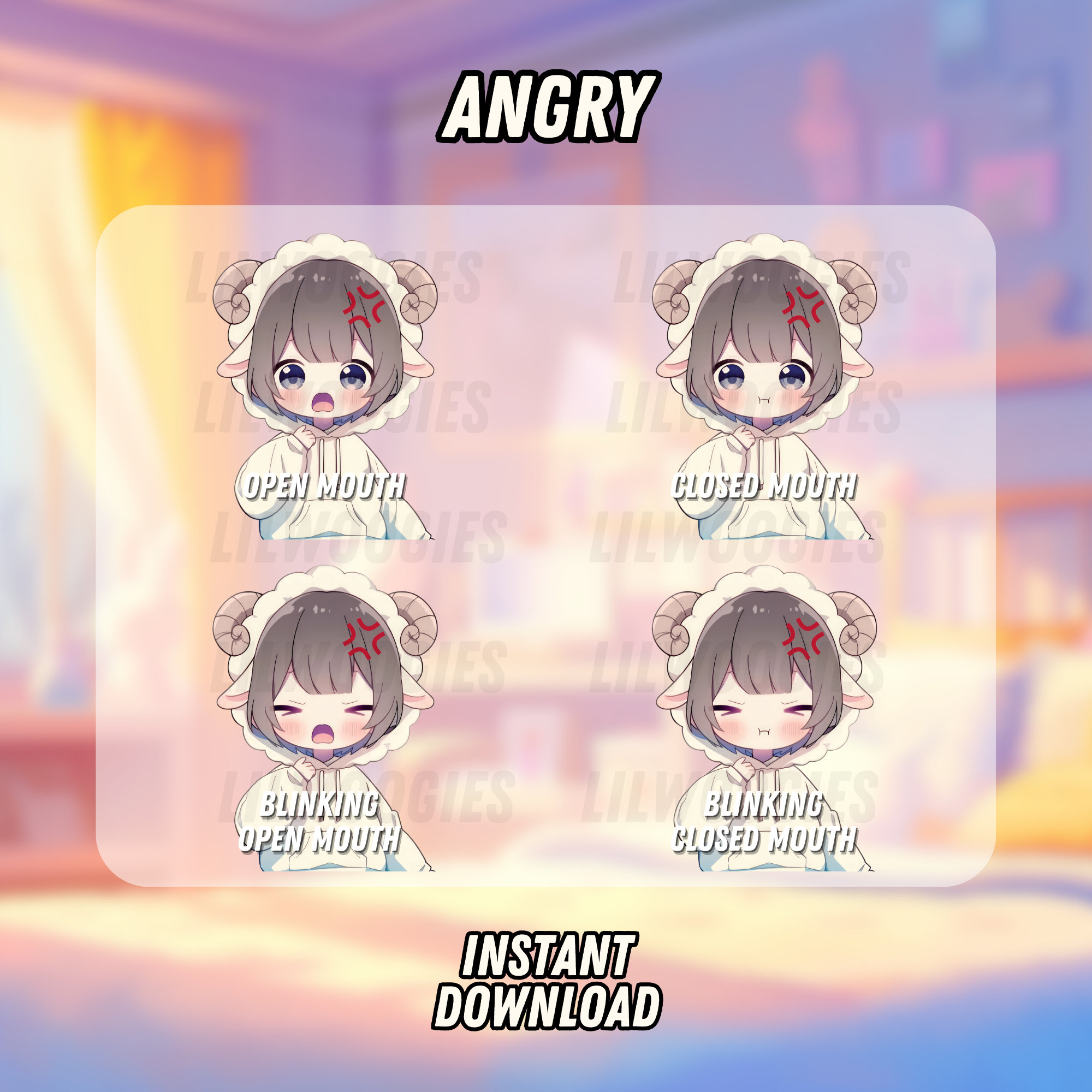 Cute Sheep Girl Pngtuber | Kawaii | Ready for Twitch | Vtuber Avatar ...