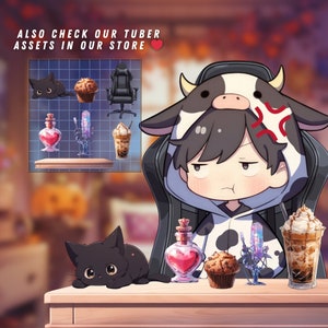Cute Cow Boy Pngtuber | Kawaii | Ready for Twitch | Vtuber Avatar ...