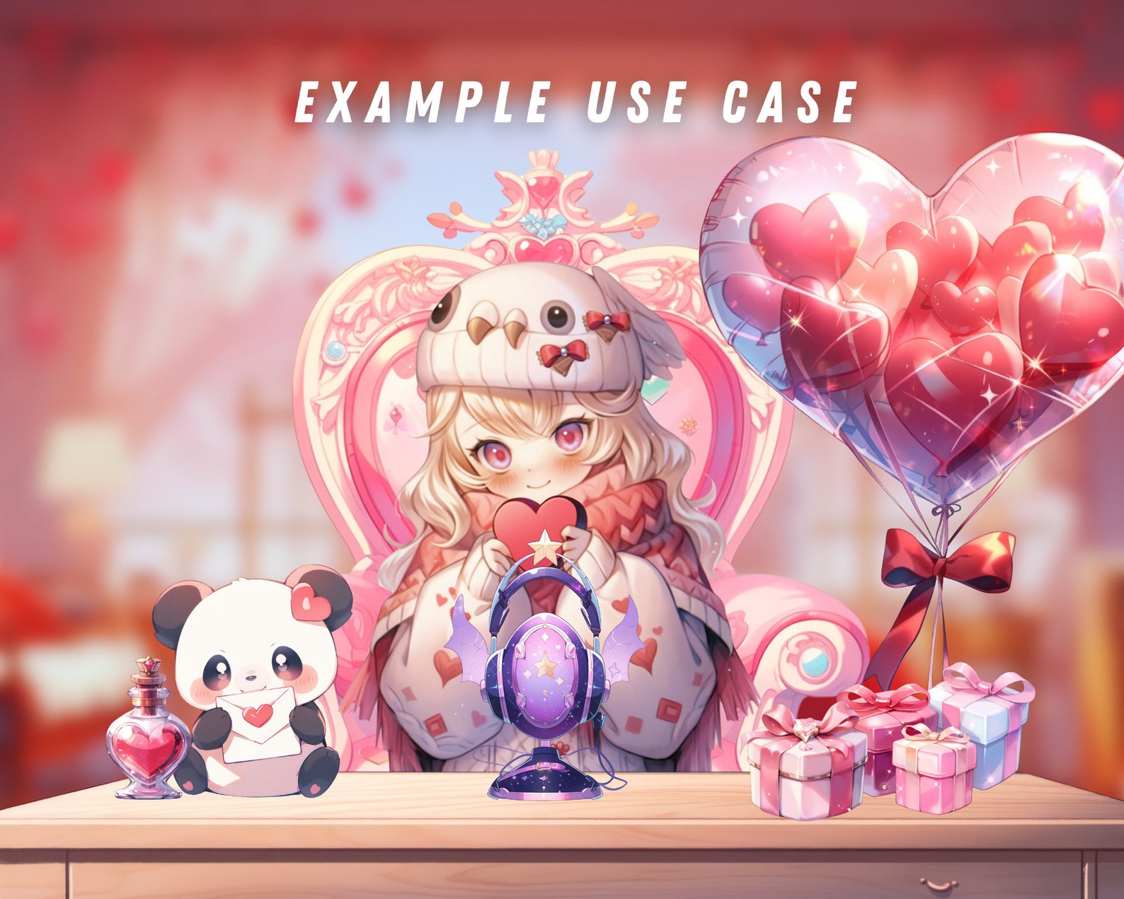 5x Valentine Presents Love-themed Gifts Vtuber Assets Anime Pngtuber ...