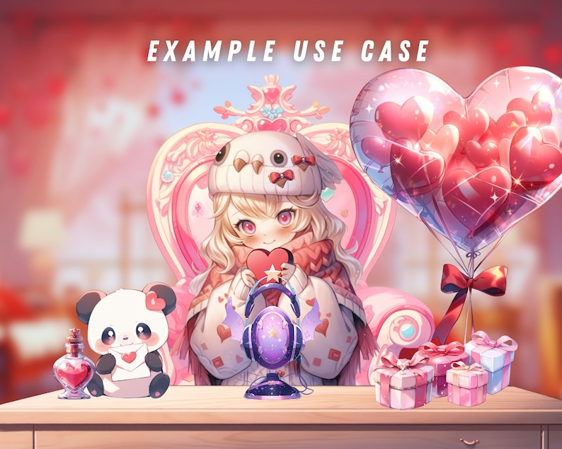 5x Valentine Presents Love-themed Gifts Vtuber Assets Anime Pngtuber ...