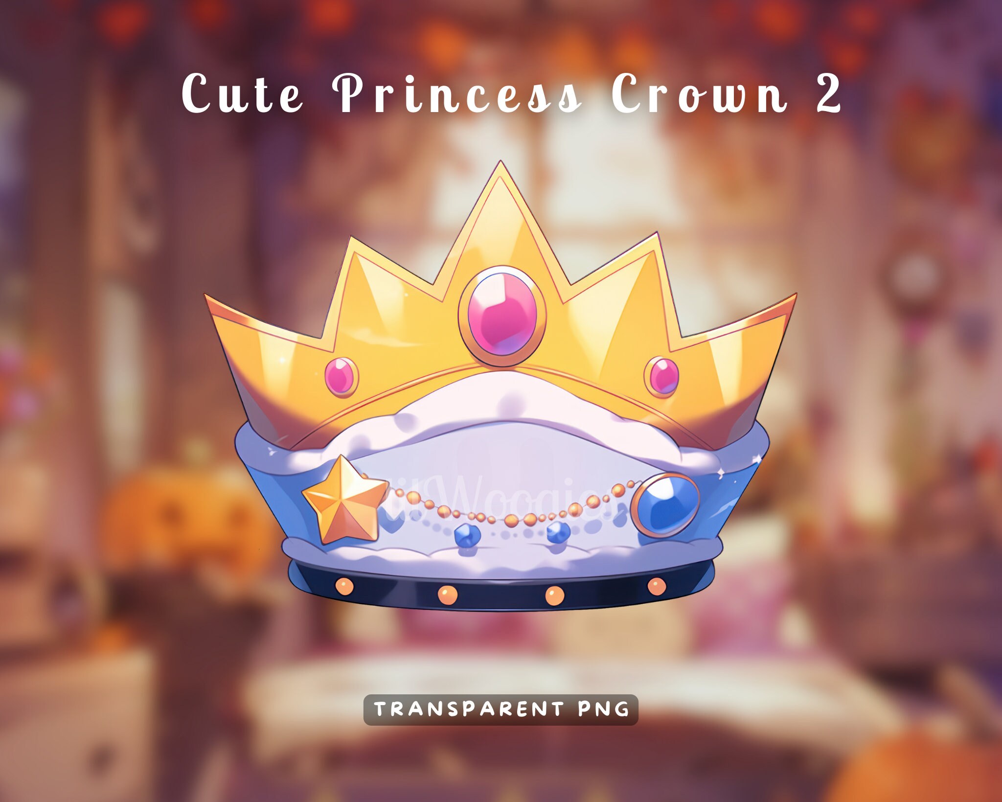 5x Vtuber Princess Crowns Cute Kawaii Royalty Cozy Queens Hats Digital ...