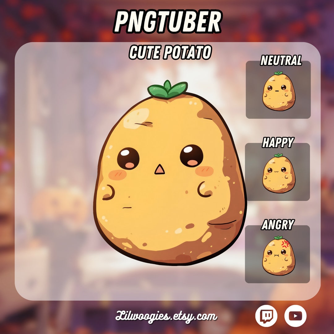 Chibi Potato Pngtuber | Kawaii | Ready for Twitch | Vtuber Avatar ...