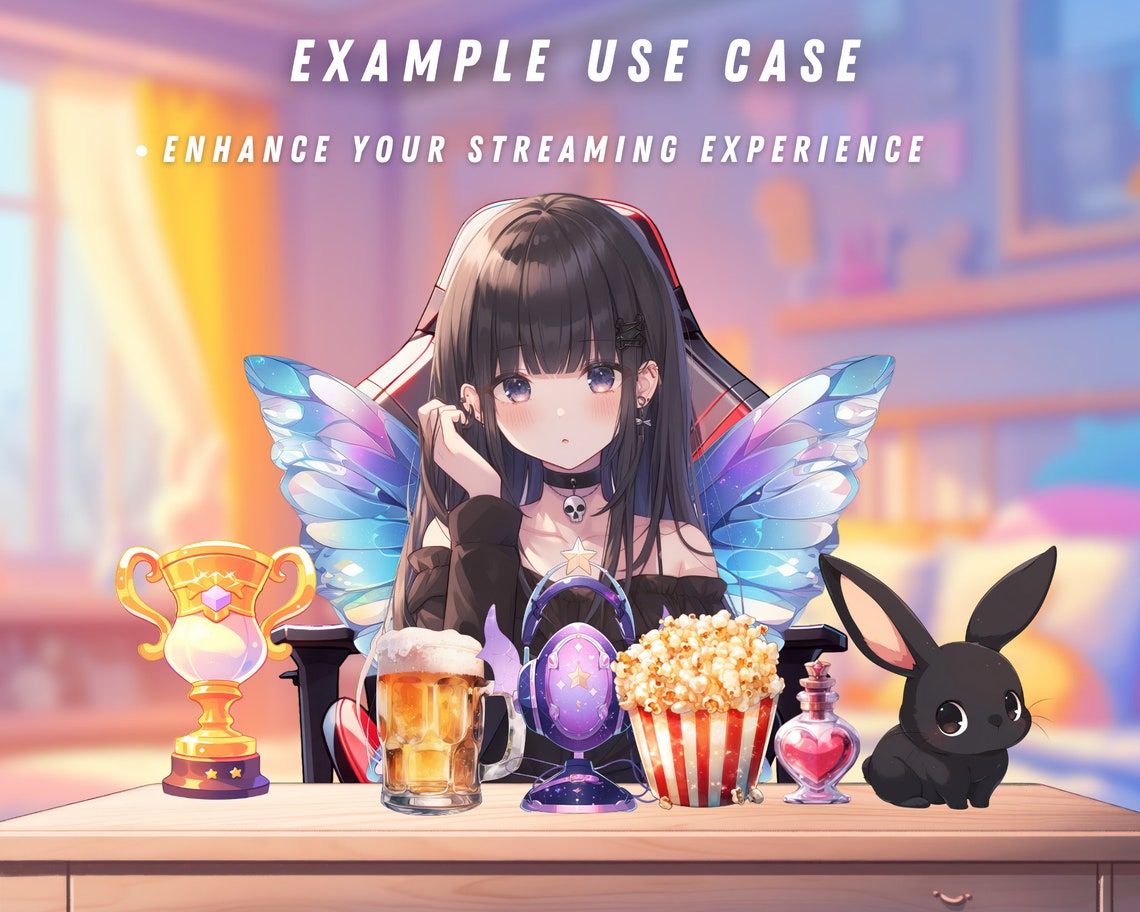 5x Vtuber Cute Trophy Assets | Trophy Reward Set | Cute Props | Anime ...