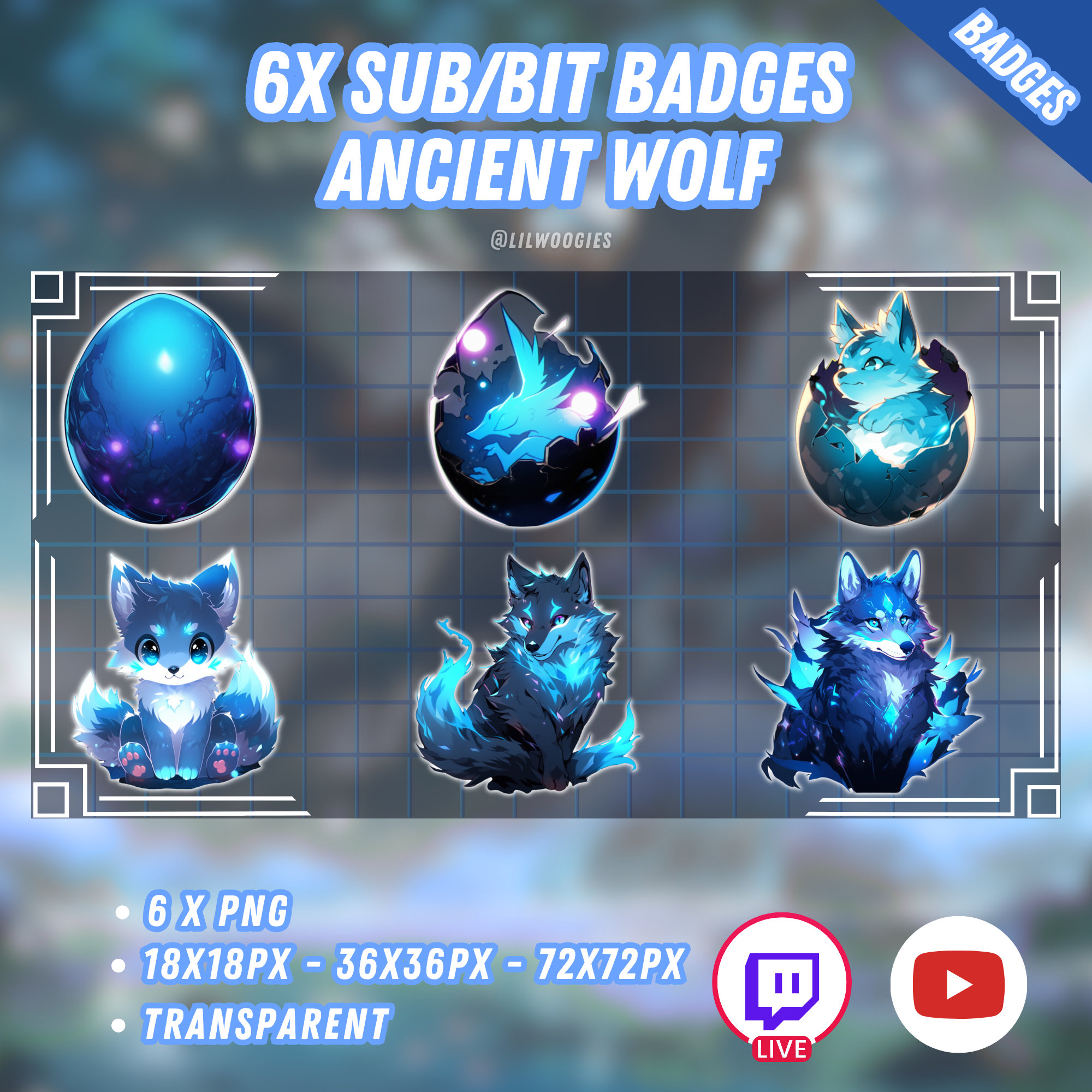 Ancient Wolf Sub Badges, Twitch Bit Badges, Sub Badges for Twitch ...