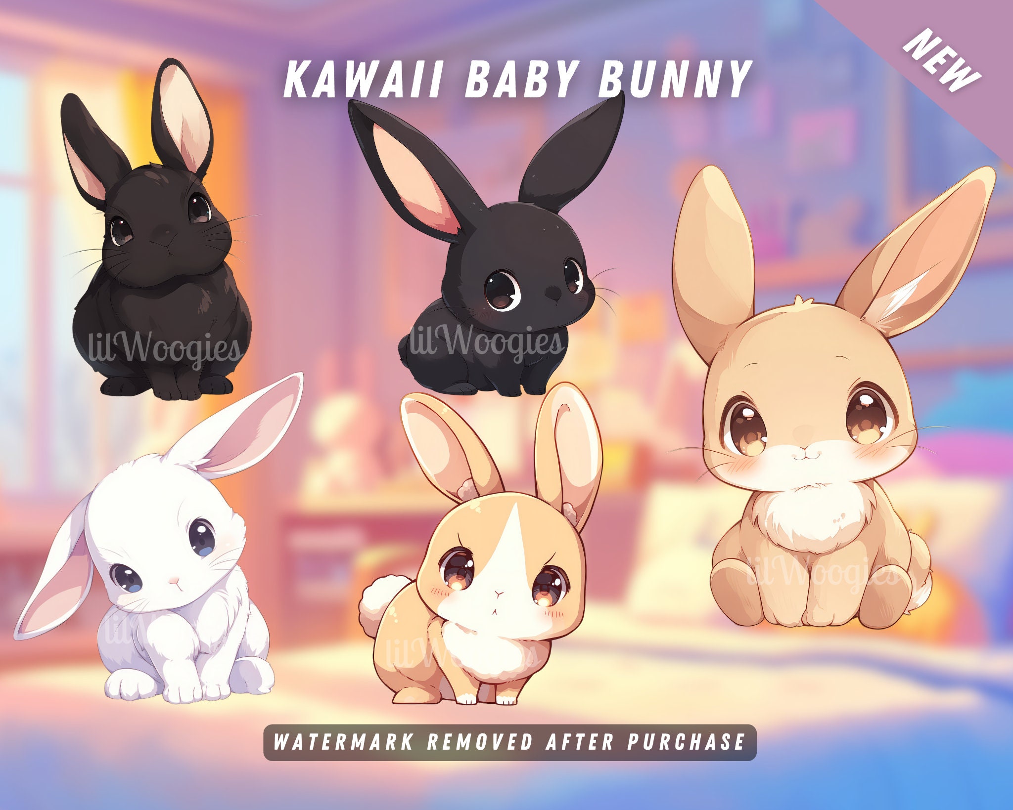 5x VTUBER Baby Bunny Fantasy Kawaii Pets Cute Anime Rabbit Best Friends ...