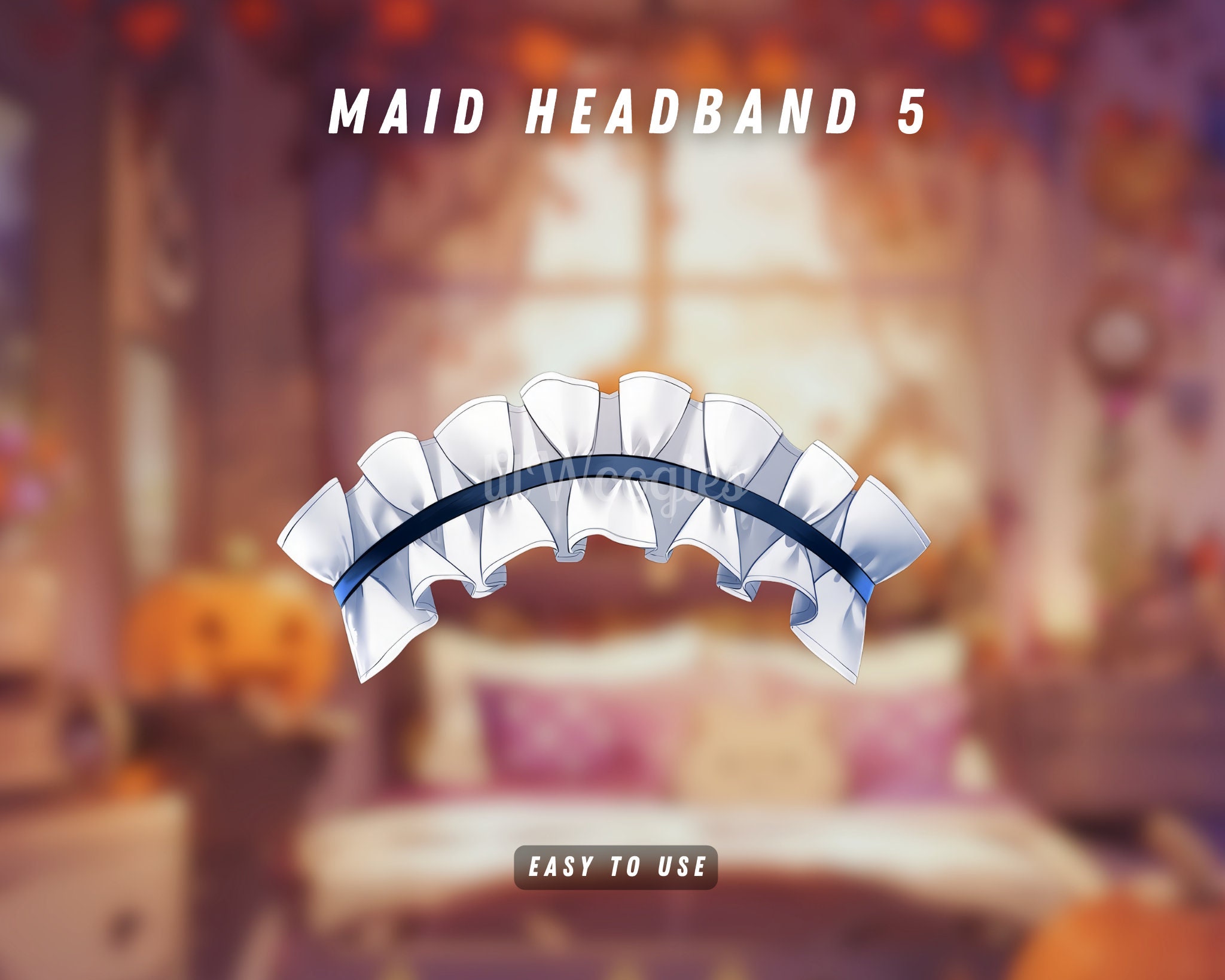 5x Vtuber Maid Hat Assets Mobcap Cute Bonnet Transparent Overlay ...