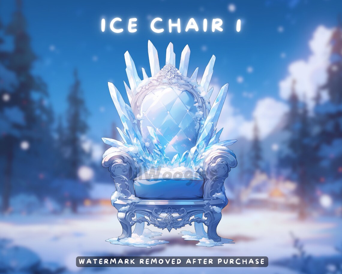 4x Vtuber Ice Throne Chairs | Pngtuber | Transparent | Cute | Assets ...