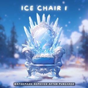 4x Vtuber Ice Throne Chairs | Pngtuber | Transparent | Cute | Assets ...