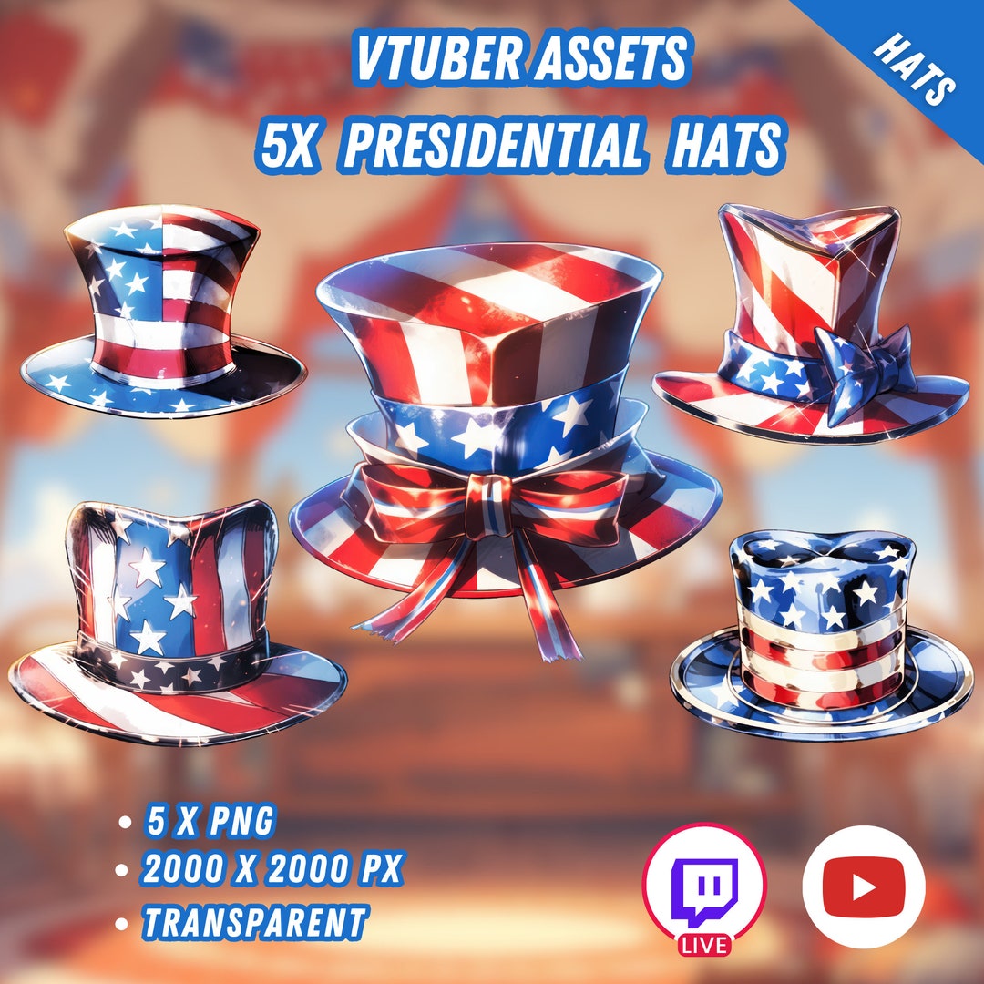 5x Vtuber American Political Hats | Cute | Election | Cozy ...