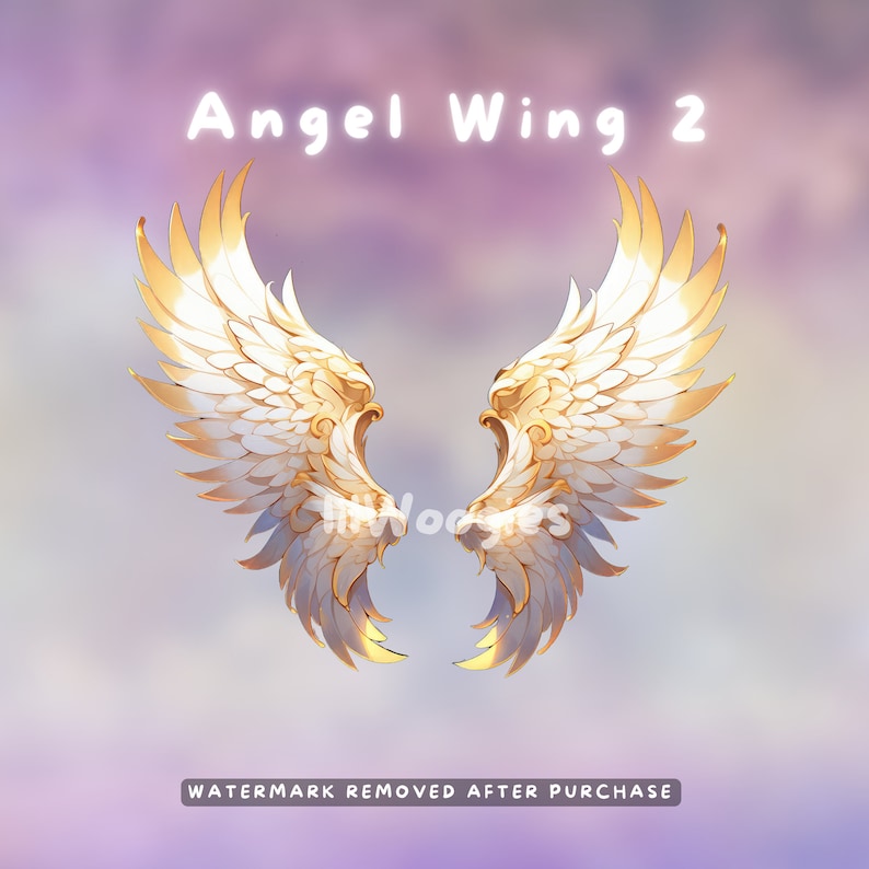 2x VTUBER Angel Wings Fantasy Wings Cute Kawaii Digital Assets Digital ...