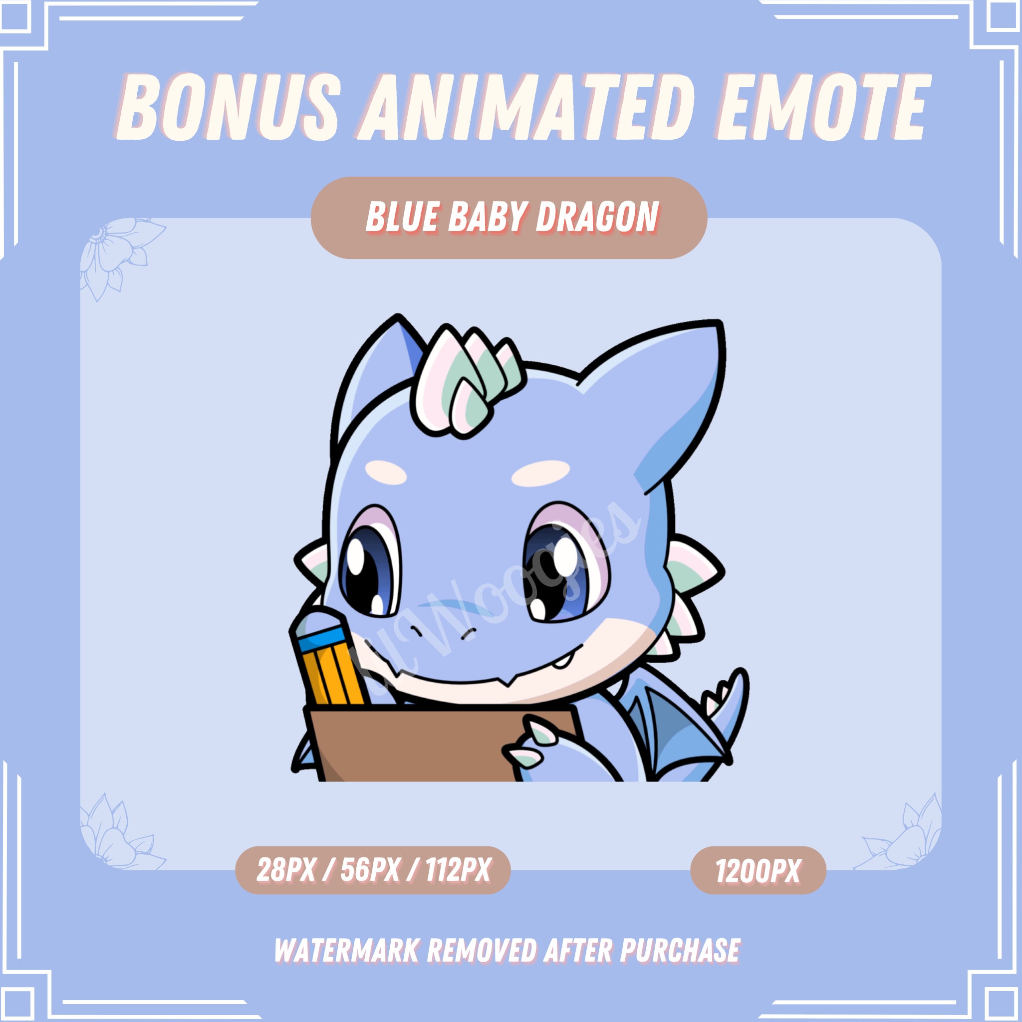 21 Blue Baby Dragon Twitch Emotes, Twitch Sub Emotes, Chibi Emotes ...