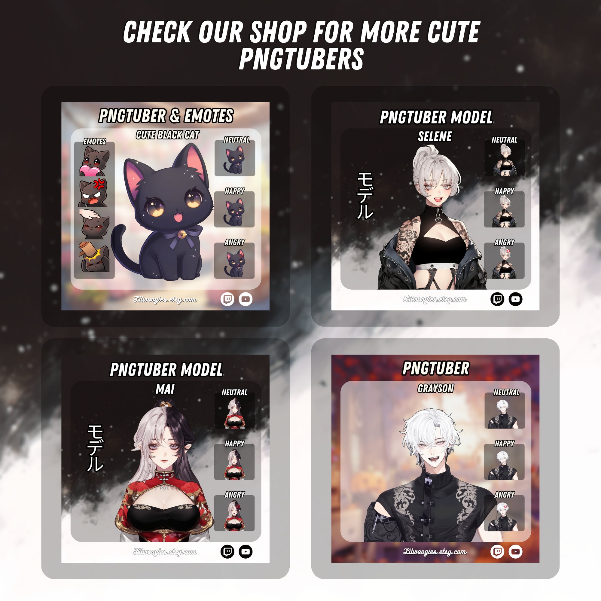 Cute Kitsune Girl Miko Pngtuber | Kawaii | Ready for Twitch | Vtuber ...