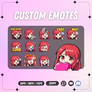 Custom Twitch Emotes | Commissions Emote | Animated Emotes | Vtuber ...