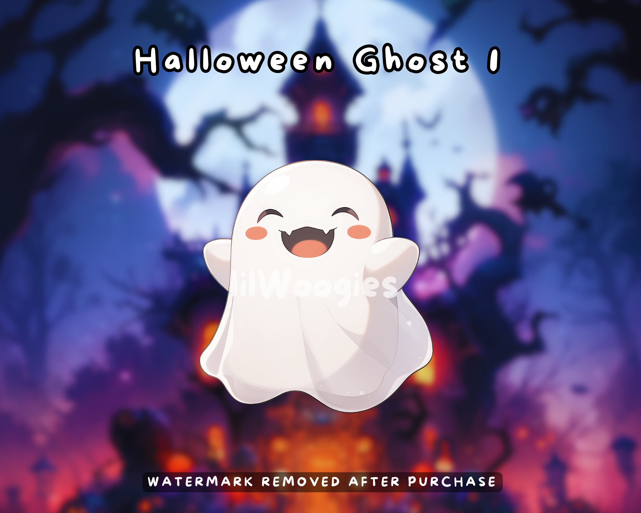 5x Vtuber Halloween Ghost Pets | Transparent | Cute | Kawaii | Spooky ...