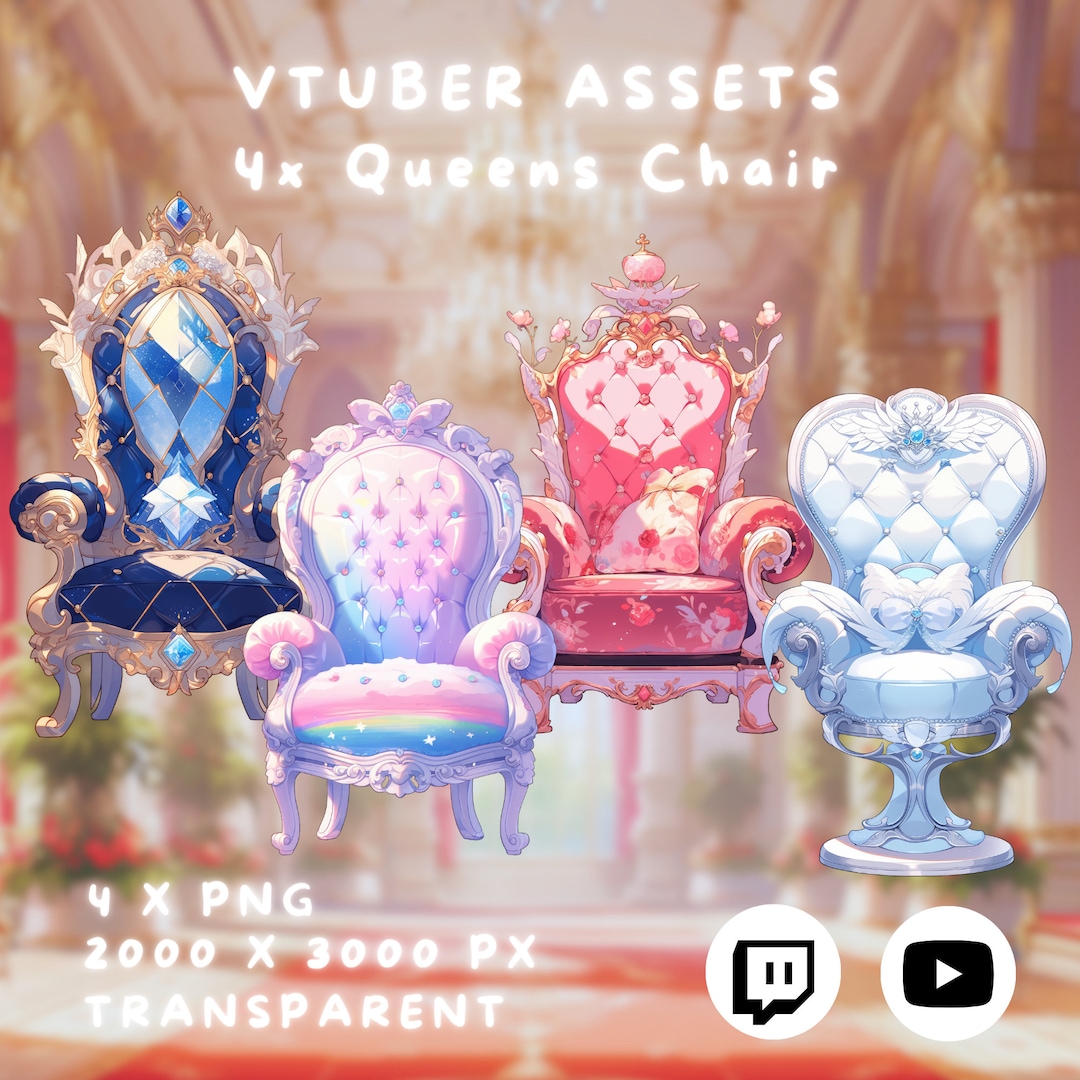 4x Vtuber Luxury Throne Chairs | Pngtuber | Transparent | Cute | Assets ...