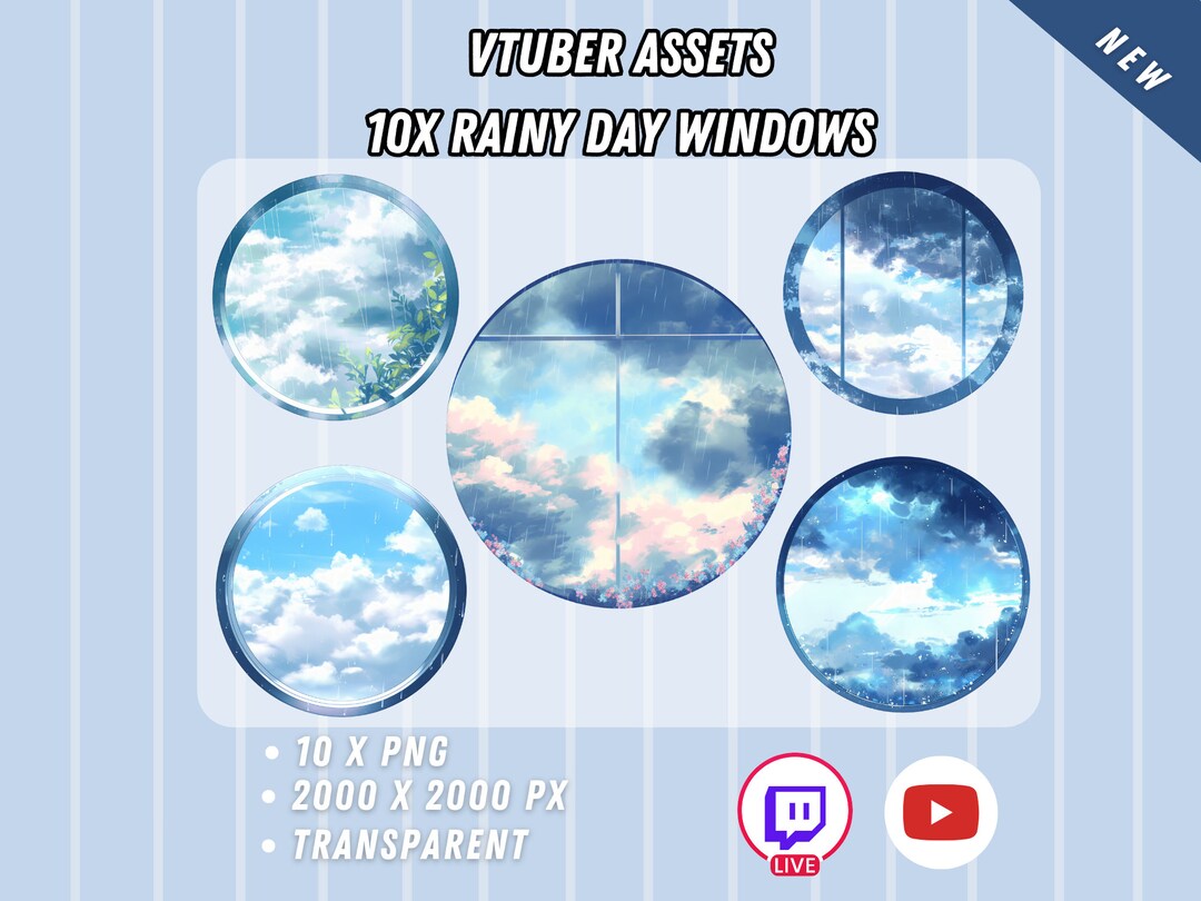 Vtuber Windows Rainy Storm 10x| Pngtuber | Transparent Props | Cute ...
