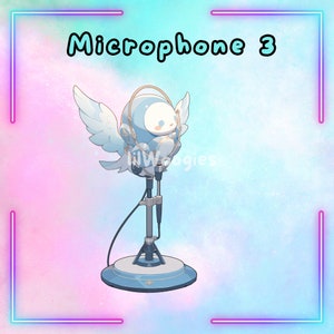3x Vtuber Microphones Angelic| Cute | Kawaii | Pink | Glossy | Digital ...