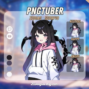 Cute Zodiac Scorpio Girl Pngtuber | Kawaii | Ready for Twitch ...