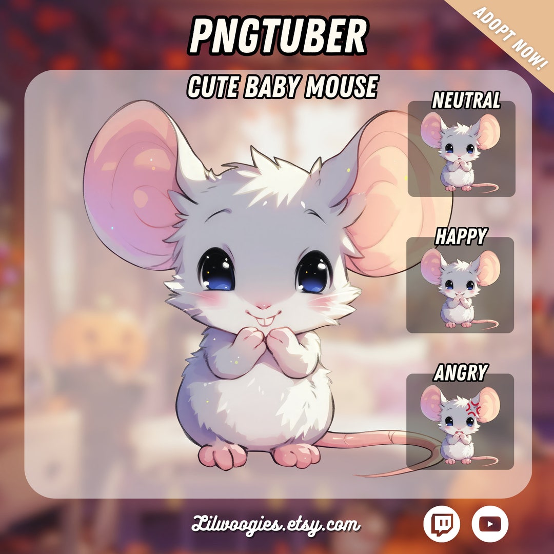 Chibi Mouse Pngtuber | Kawaii | Ready for Twitch | Vtuber Avatar ...