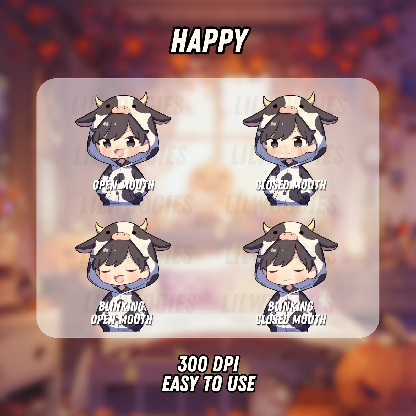 Cute Cow Boy Pngtuber Kawaii Ready for Twitch Vtuber Avatar Streaming ...