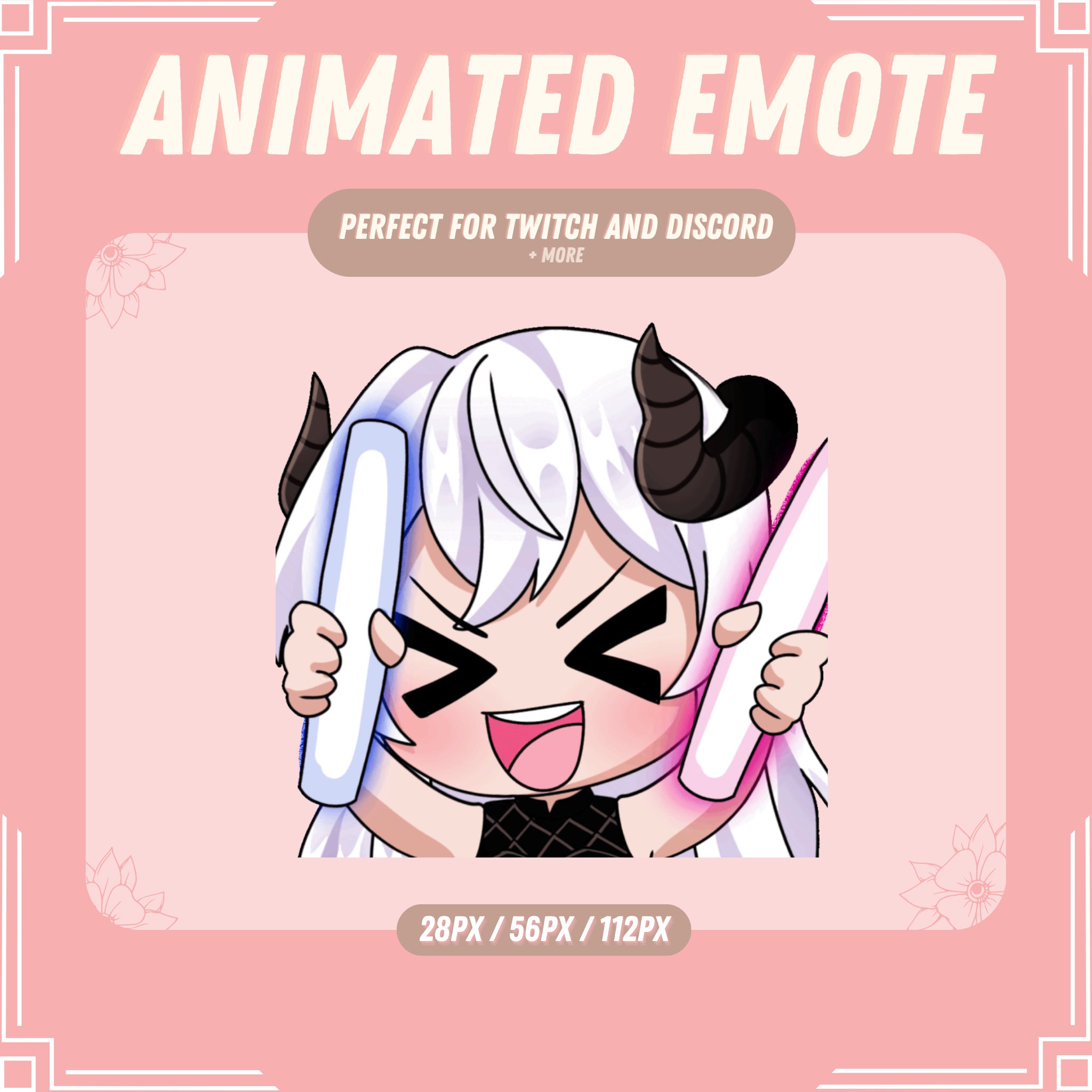 Animated Twitch Emote, Dragon Girl Emote, Cute Anime Girl Emote, Funny ...