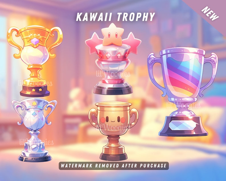 5x Vtuber Cute Trophy Assets Trophy Reward Set Cute Props Anime ...