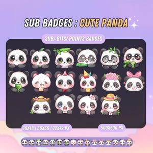 Cute Panda Badges for Twitch Subscribers - Twitch Sub Badges - Twitch ...
